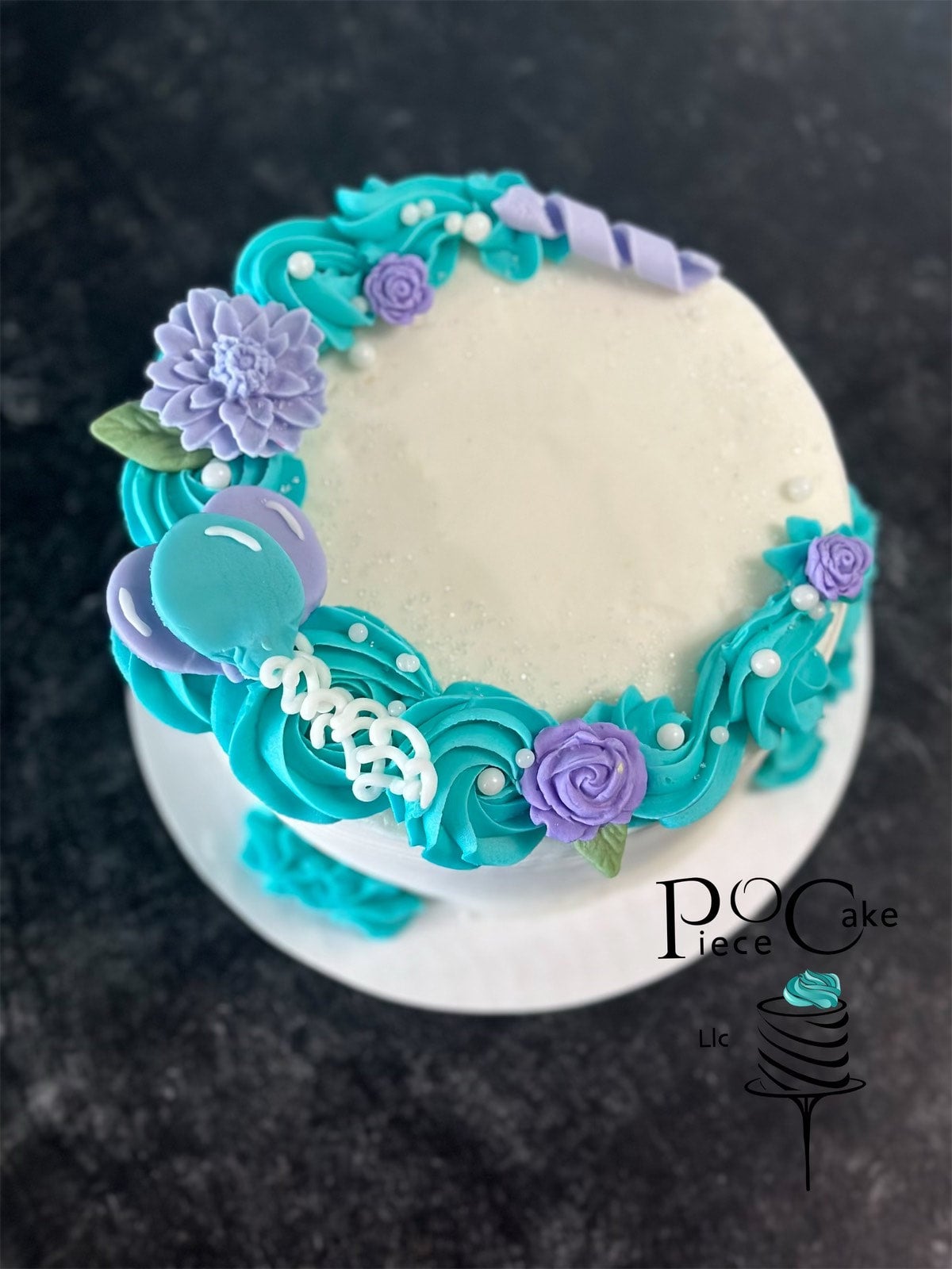 Purple And Turquoise Cake