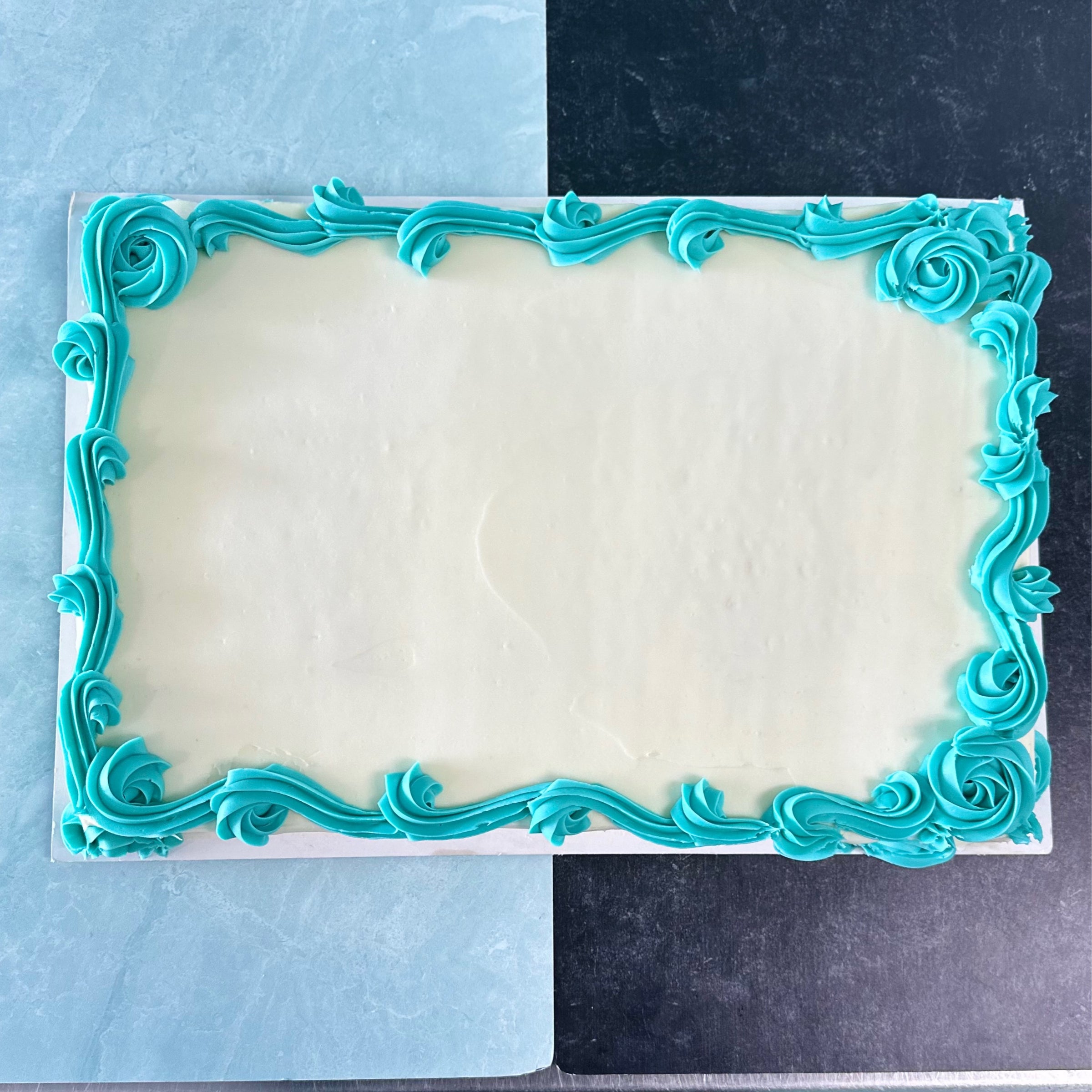 blank rectangle cake